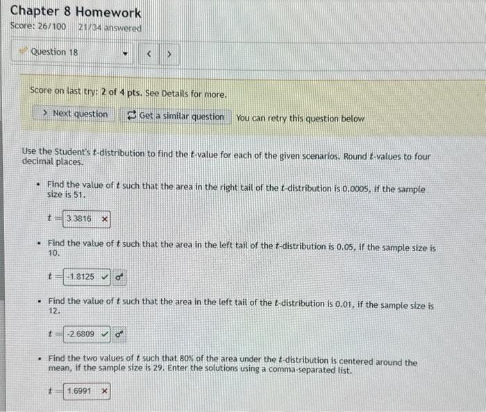 Solved Use the Student's t-distribution to find the t-value | Chegg.com