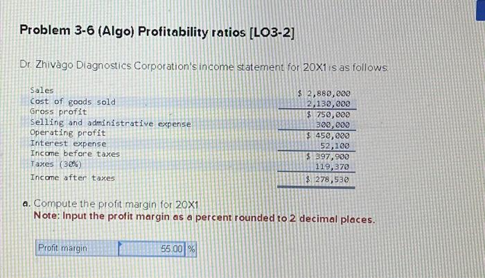 Solved Problem 3-6 (Algo) Profitability ratios [LO3-2] Dr. | Chegg.com