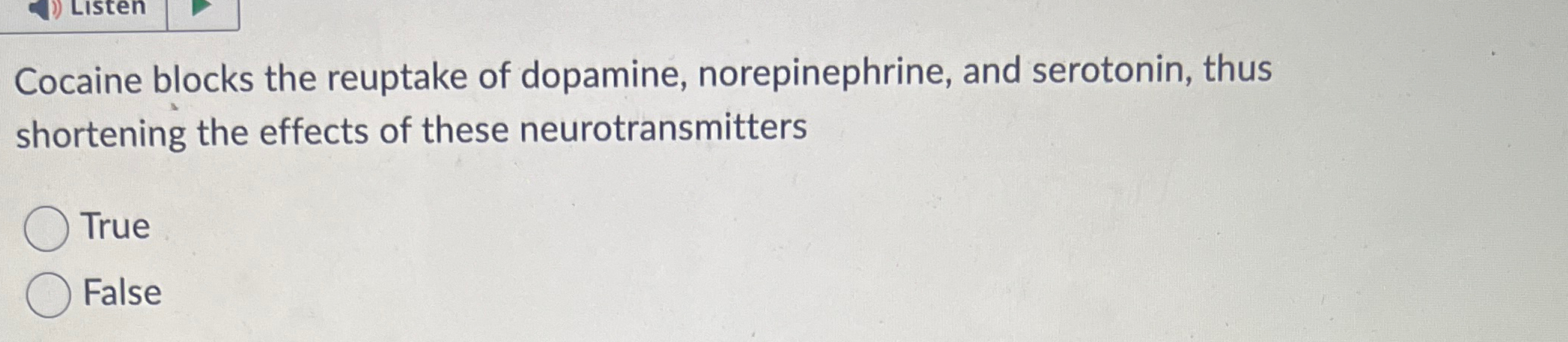 Solved Cocaine blocks the reuptake of dopamine, | Chegg.com