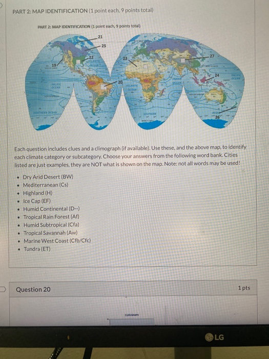Solved PART 2: MAP IDENTIFICATION (1 point each. 9 points | Chegg.com