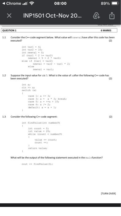 Solved QUESTION 8 8 MARKS 8.1 Write a function header for | Chegg.com