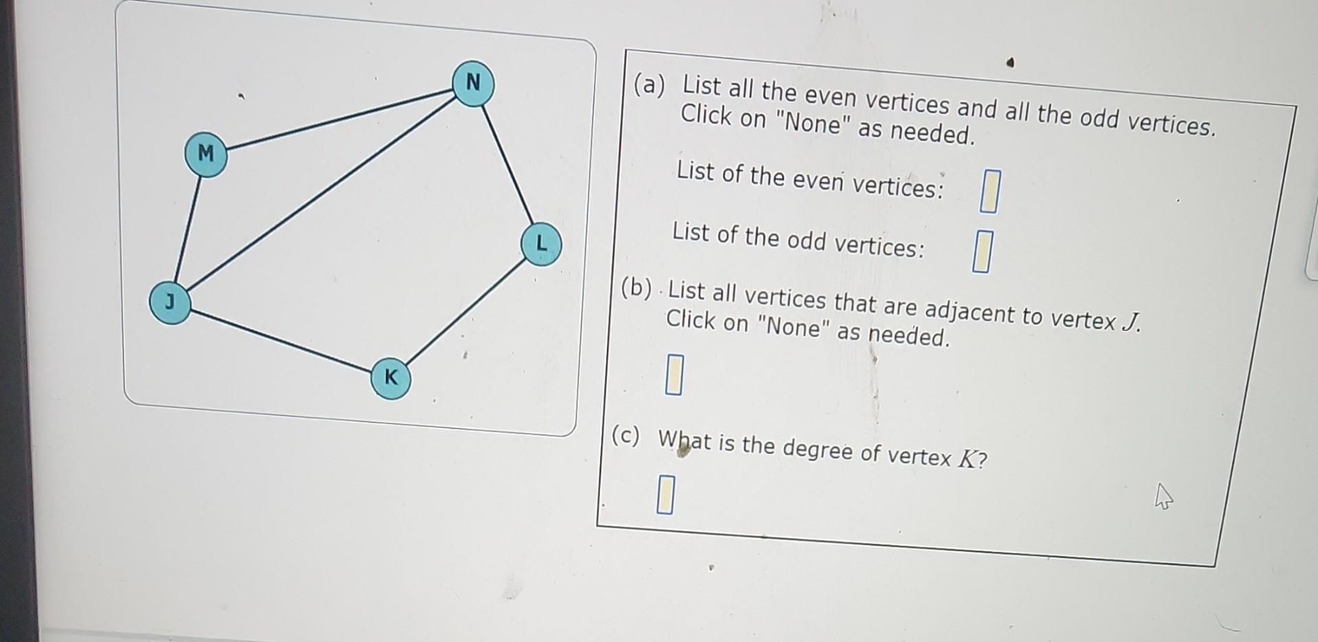 Solved A List All The Even Vertices And All The Odd 