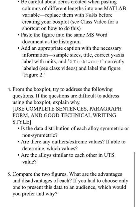 Solved Table 1. The ultimate tensile strengths (UTS) in MPa | Chegg.com