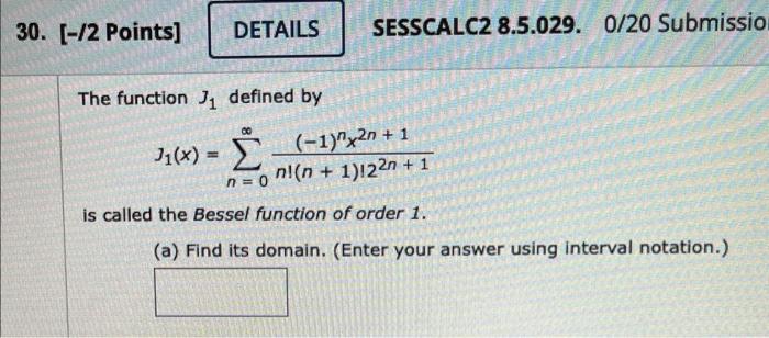 Solved The function J1 defined by | Chegg.com