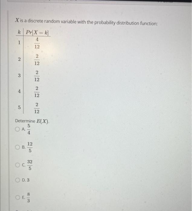 Solved X is a discrete random variable with the probability | Chegg.com