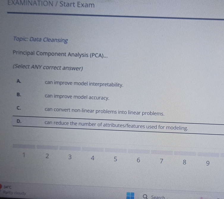Solved EXAMINATION / ﻿Start ExamTopic: Data | Chegg.com