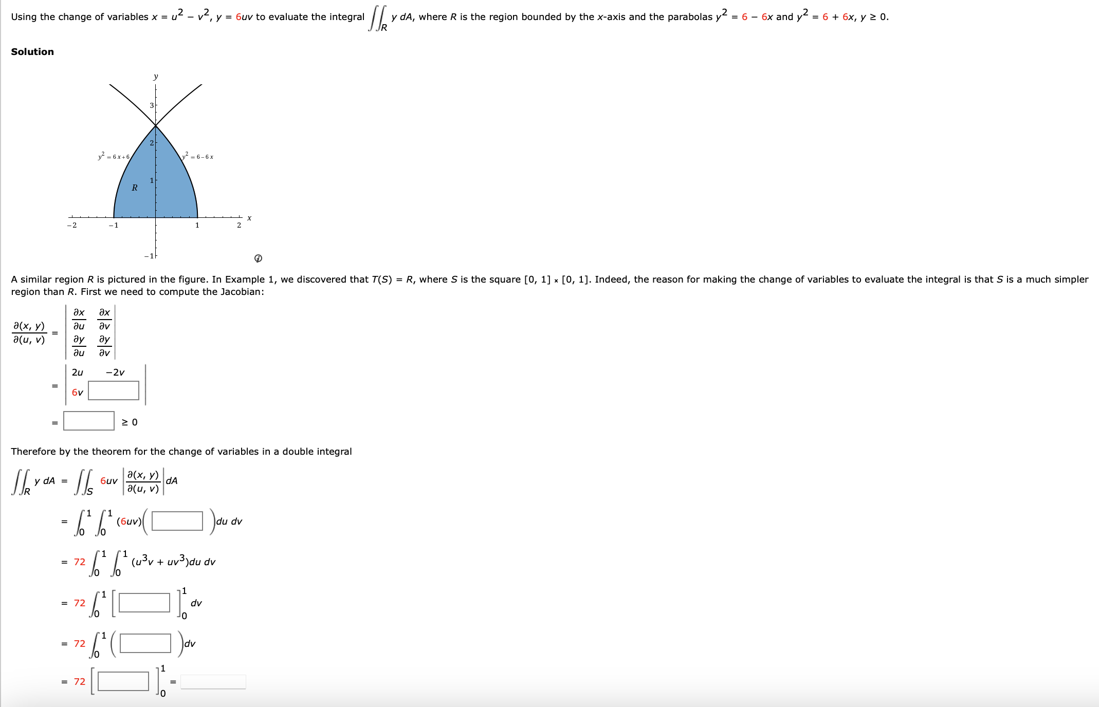 Solved Using the change of variables x=u2-v2,y=6uv ﻿to | Chegg.com