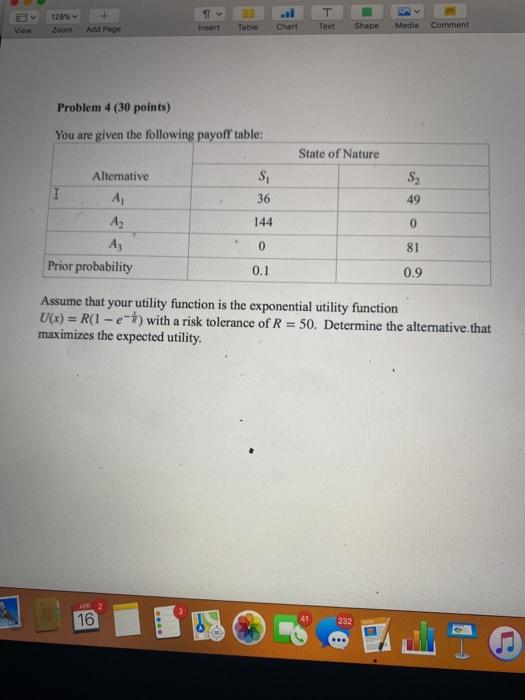 Solved 1 اوه 125% Zoom View Add Page Table Chart Text Shape | Chegg.com
