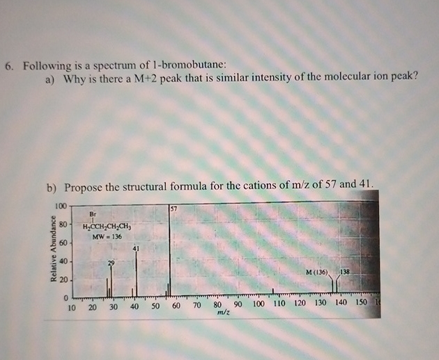 Solved Following is a spectrum of 1-bromobutane:a) ﻿Why is | Chegg.com