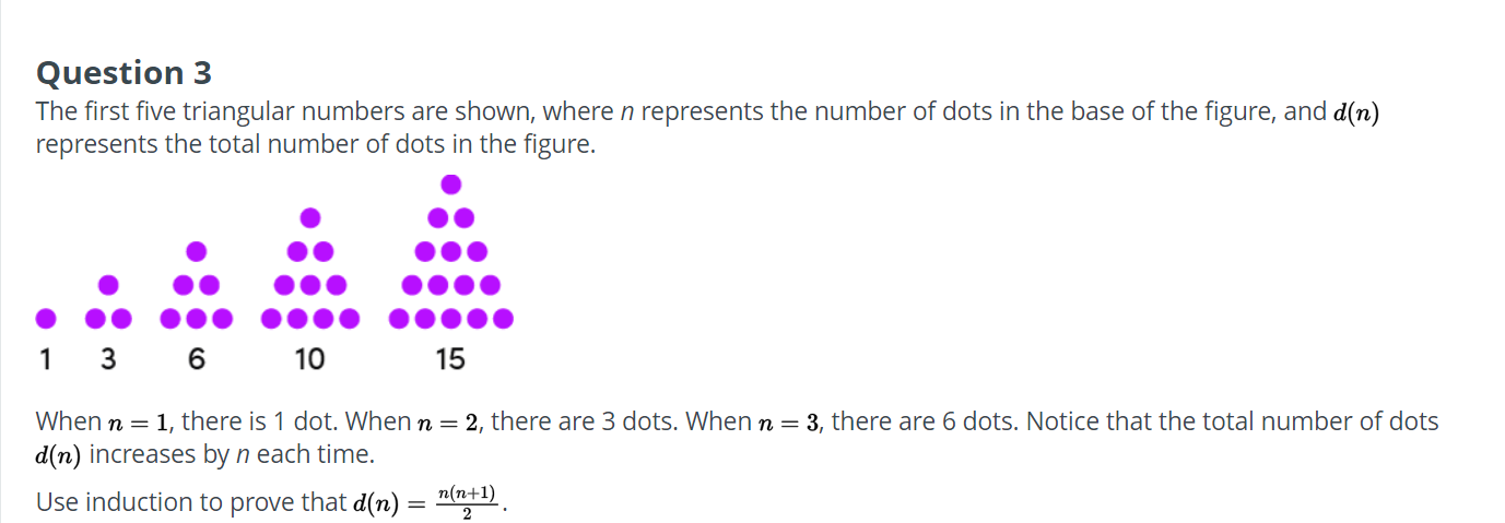 Solved Question 3The first five triangular numbers are | Chegg.com