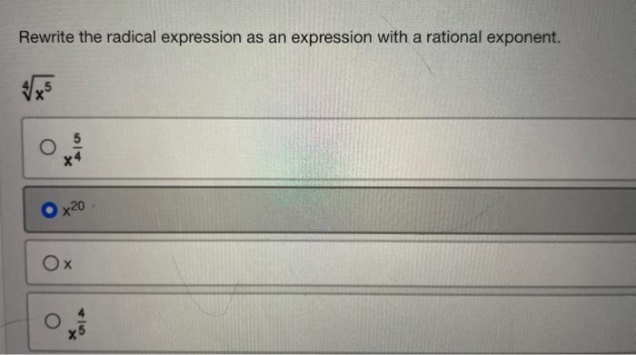 Solved Rewrite the radical expression as an expression with | Chegg.com