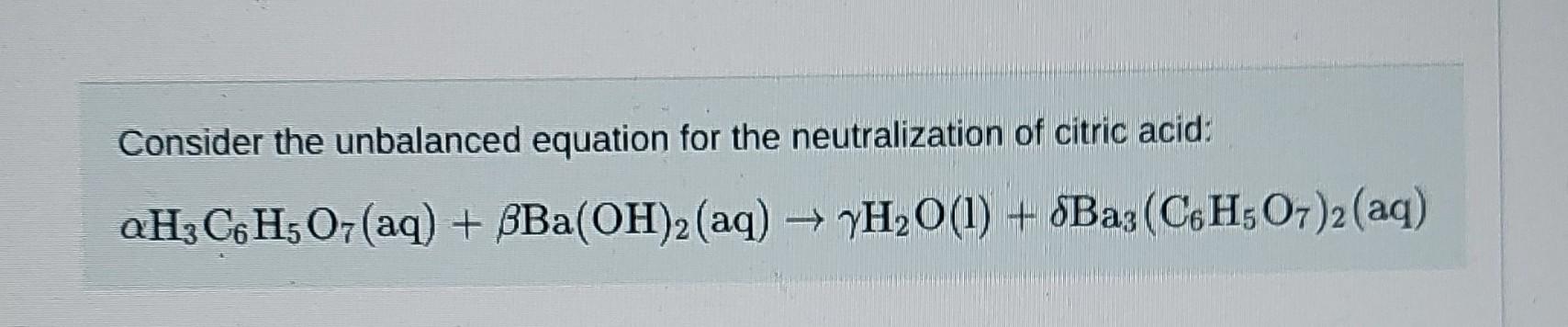 Solved Consider the unbalanced equation for the | Chegg.com