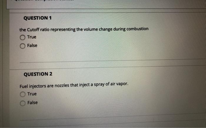 Solved QUESTION 1 the Cutoff ratio representing the volume | Chegg.com
