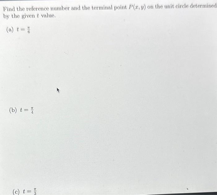 Solved Find the reference number and the terminal point | Chegg.com