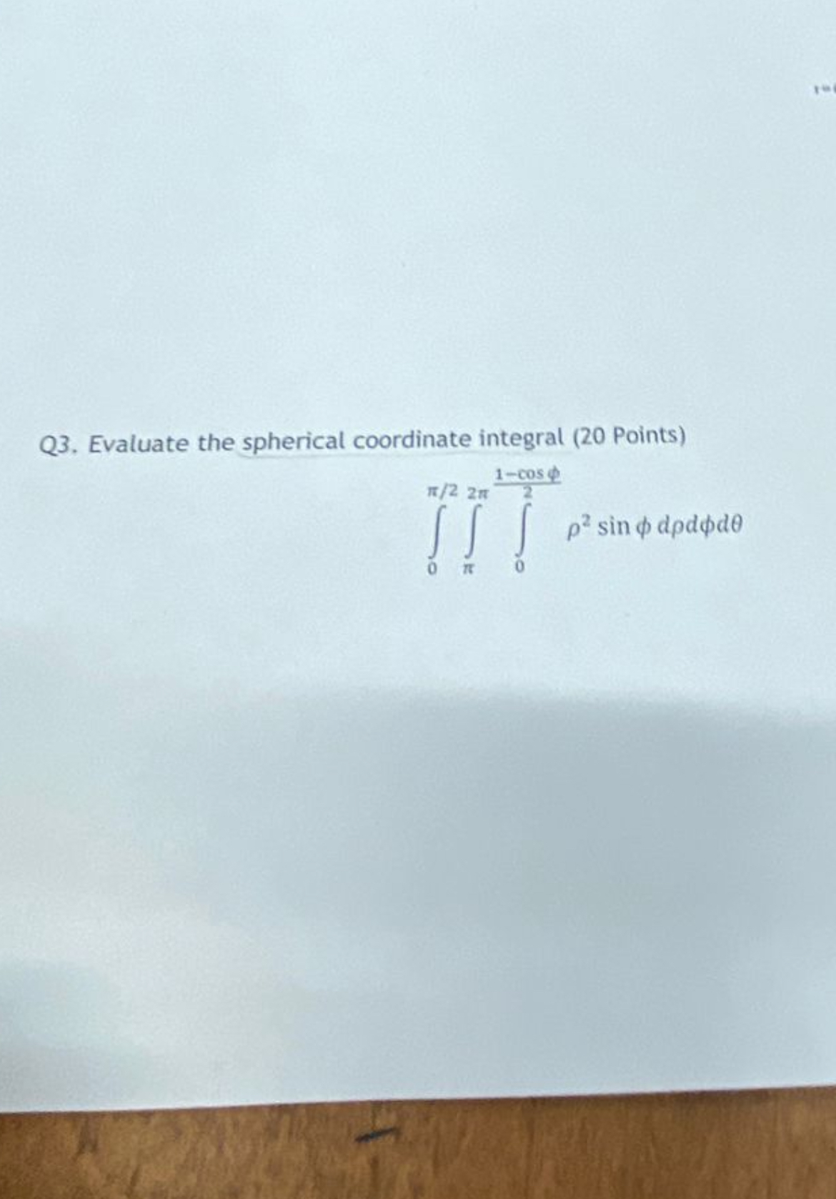 Solved Q3. ﻿Evaluate the spherical coordinate integral (20 | Chegg.com
