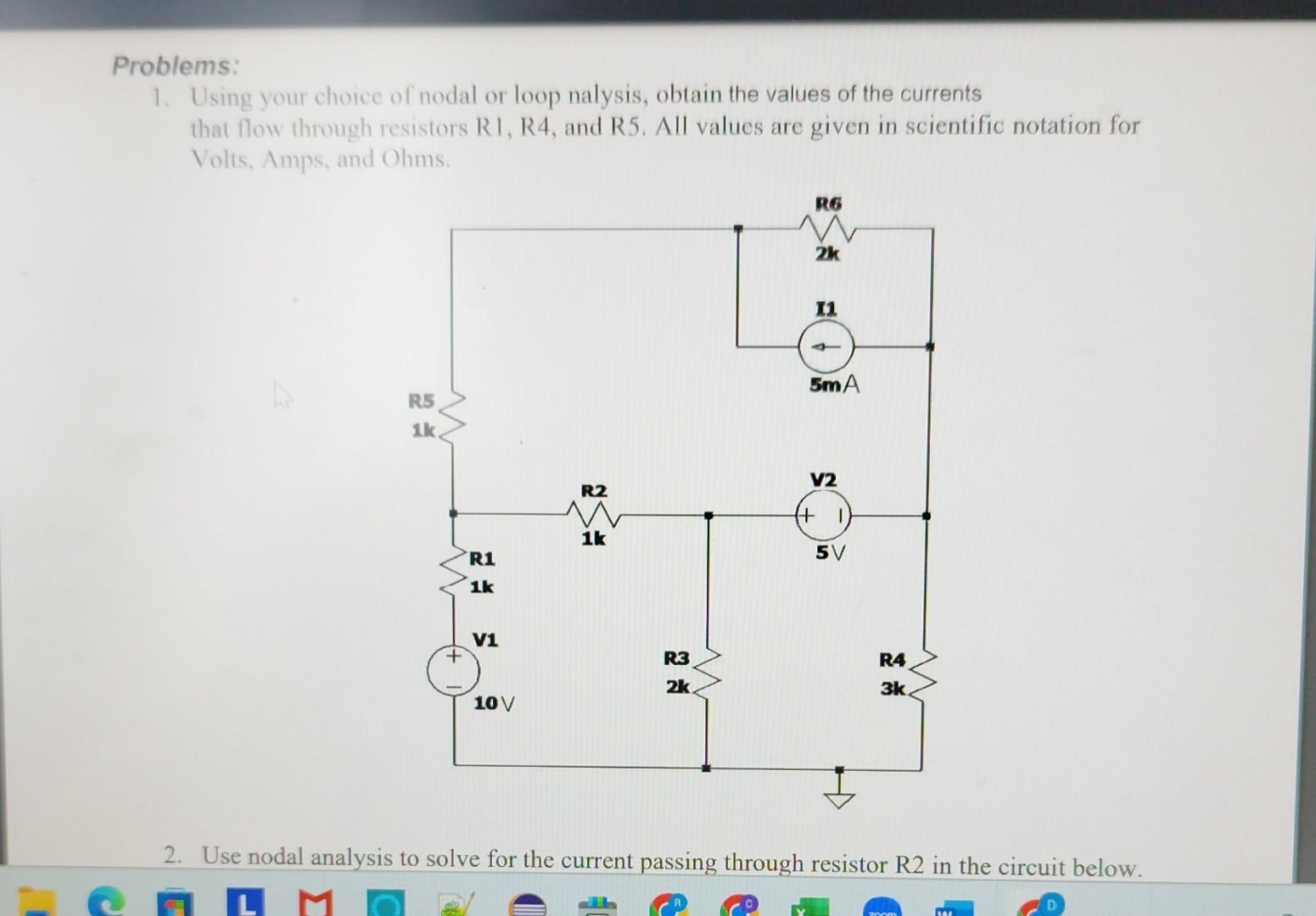Solved Problems: 1. Using your chorce of nodal or loop | Chegg.com