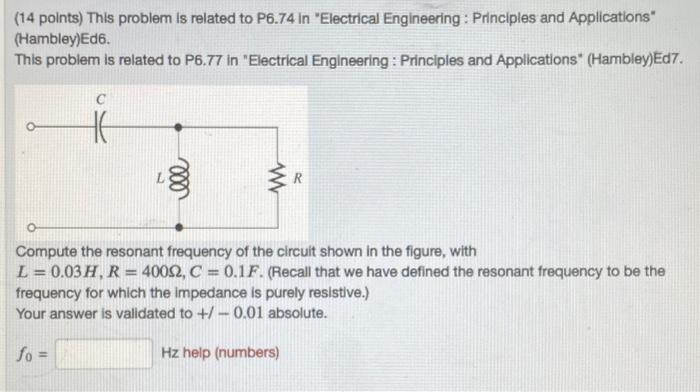 Solved (14 points) This problem is related to P6.74 in | Chegg.com