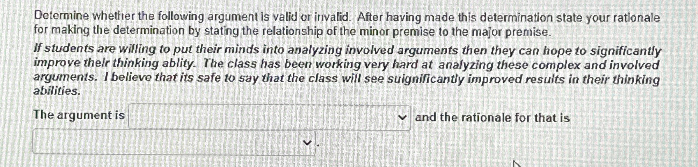 Solved Determine whether the following argument is valid or | Chegg.com