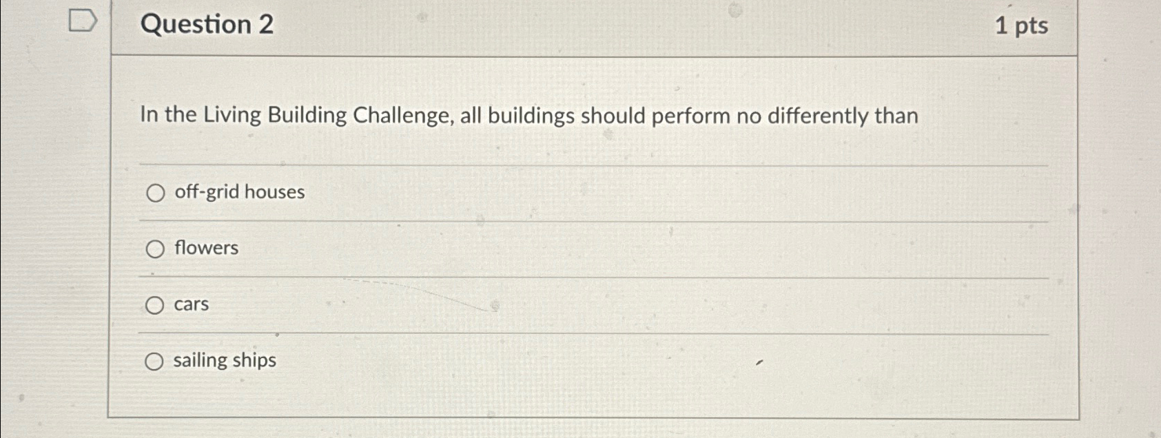 Solved Question 21 ﻿ptsIn the Living Building Challenge, all | Chegg.com
