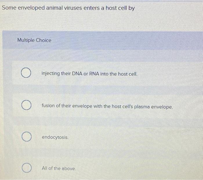 Solved Some enveloped animal viruses enters a host cell by | Chegg.com