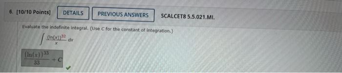 Solved 6. [10/10 Points] DETAILS PREVIOUS ANSWERS SCALCET8 | Chegg.com