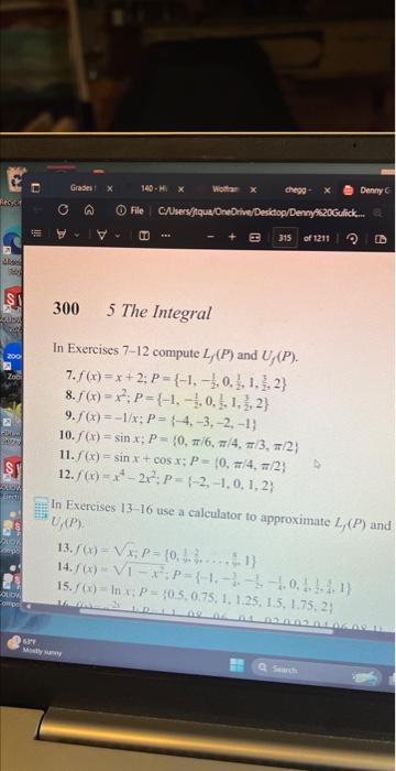 Solved In Exercises 7-12 compute Lf(P) and Uf(P). 7. | Chegg.com