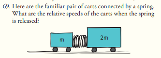Solved 69. ﻿Here are the familiar pair of carts connected by | Chegg.com
