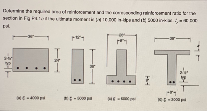 Solved Determine the required area of reinforcement and the | Chegg.com