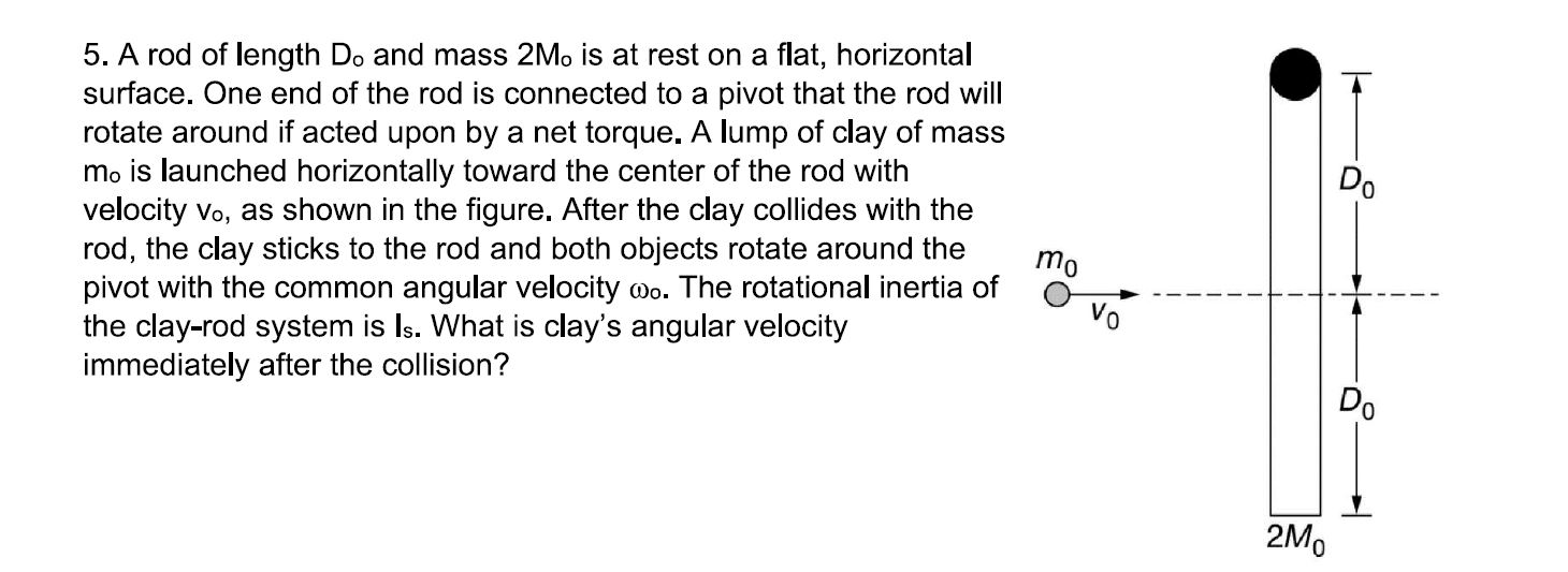 Solved A rod of length D0 ﻿and mass 2Mo ﻿is at rest on a | Chegg.com