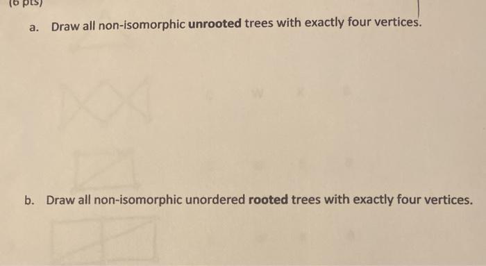 Solved a. Draw all non-isomorphic unrooted trees with | Chegg.com