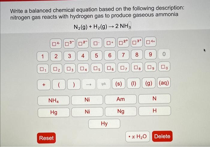 Solved Write a balanced chemical equation based on the | Chegg.com