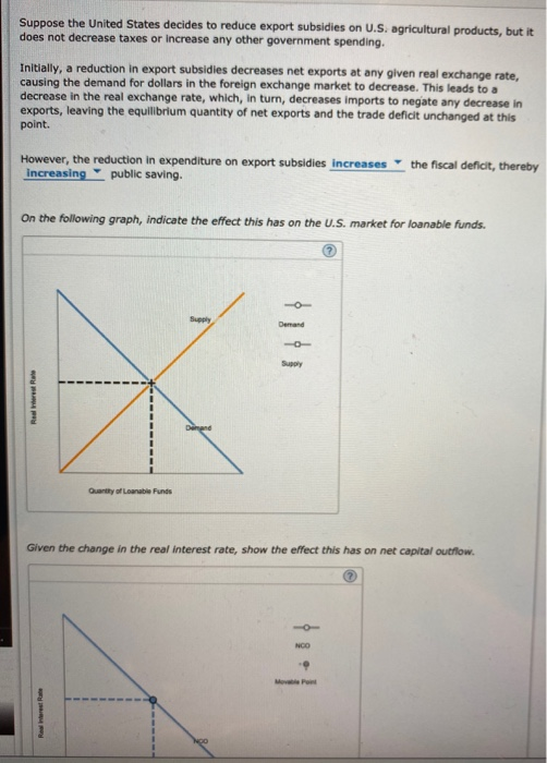 Solved Suppose the United States decides to reduce export | Chegg.com