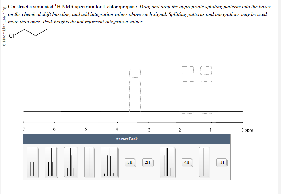 Solved Construct a simulated ?1H ﻿NMR spectrum for | Chegg.com