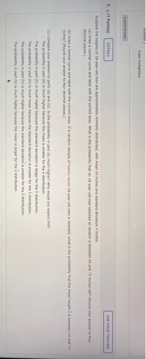 Solved number, male firefighters Submit Answer 5. (-/7 | Chegg.com