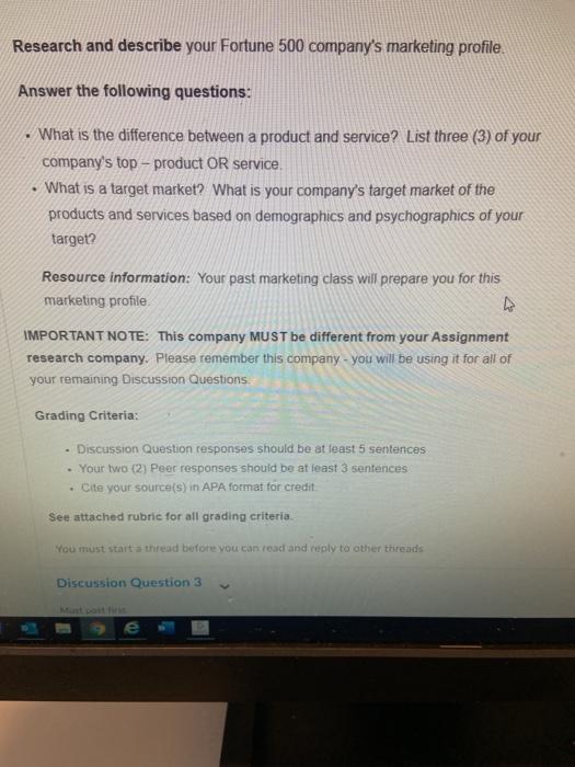 Solved Research and describe your Fortune 500 company's | Chegg.com