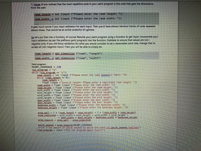 Solved 1.) Some of you noticed that the most repetitive code | Chegg.com