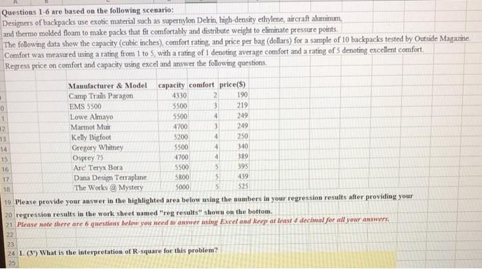 Solved Questions 1-6 are based on the following scenario: | Chegg.com