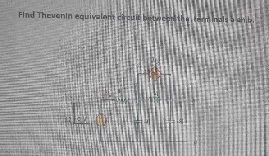 Solved Find Thevenin equivalent circuit between the | Chegg.com