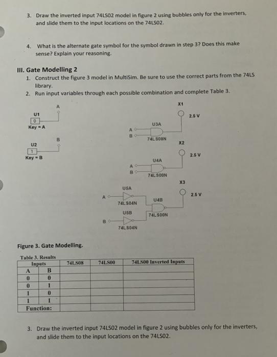 Solved 3. Draw the inverted input 74LS02 model in figure 2 | Chegg.com