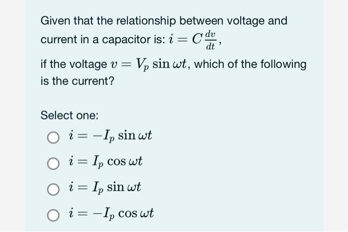 Solved Given that the relationship between voltage and | Chegg.com