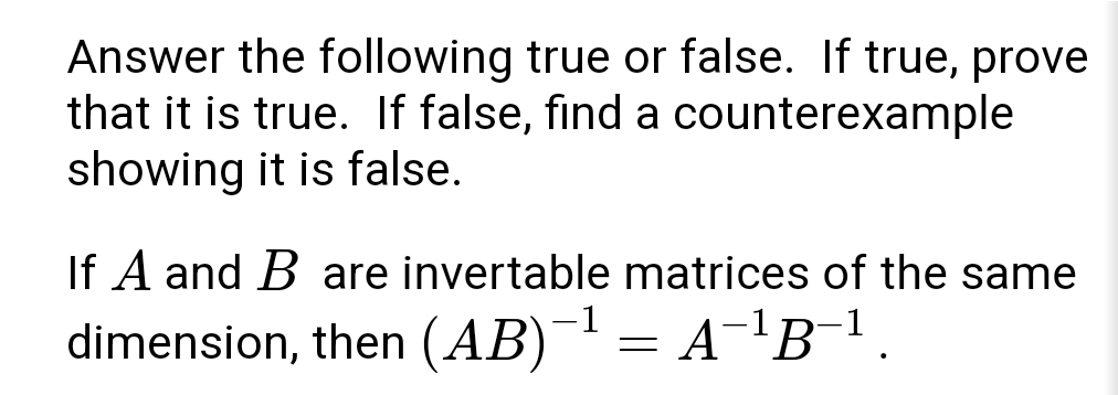 Solved Answer the following true or false. If true, prove | Chegg.com