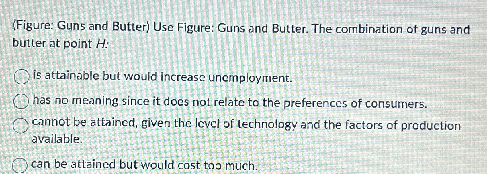 Solved (Figure: Guns and Butter) ﻿Use Figure: Guns and | Chegg.com