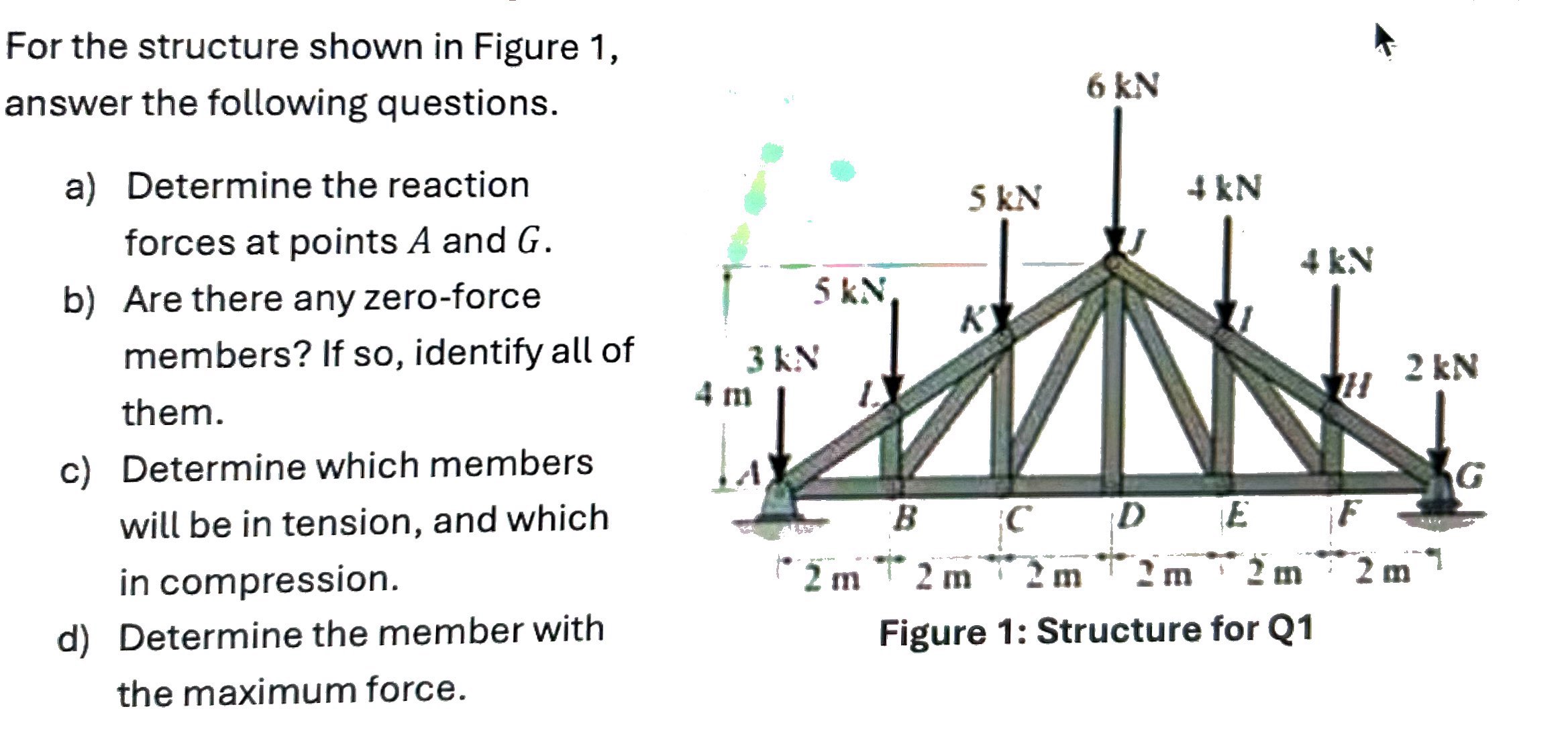 Solved For the structure shown in Figure 1,answer the | Chegg.com