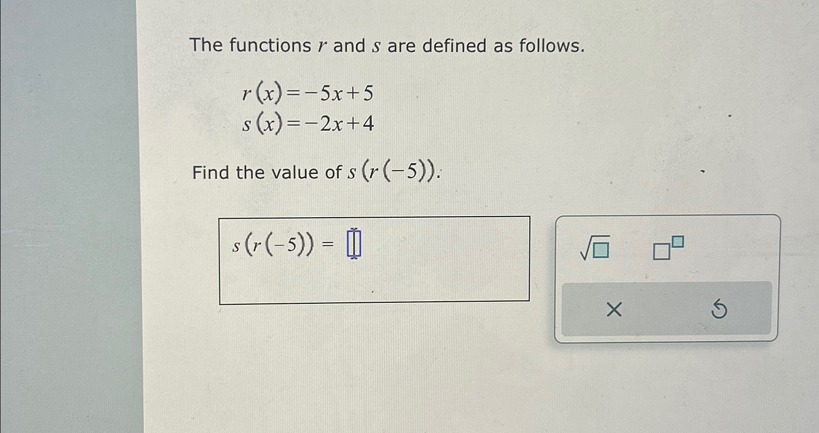 Solved The functions r ﻿and s ﻿are defined as | Chegg.com