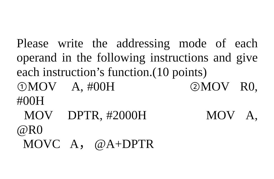 Solved Please write the addressing mode of each operand in | Chegg.com