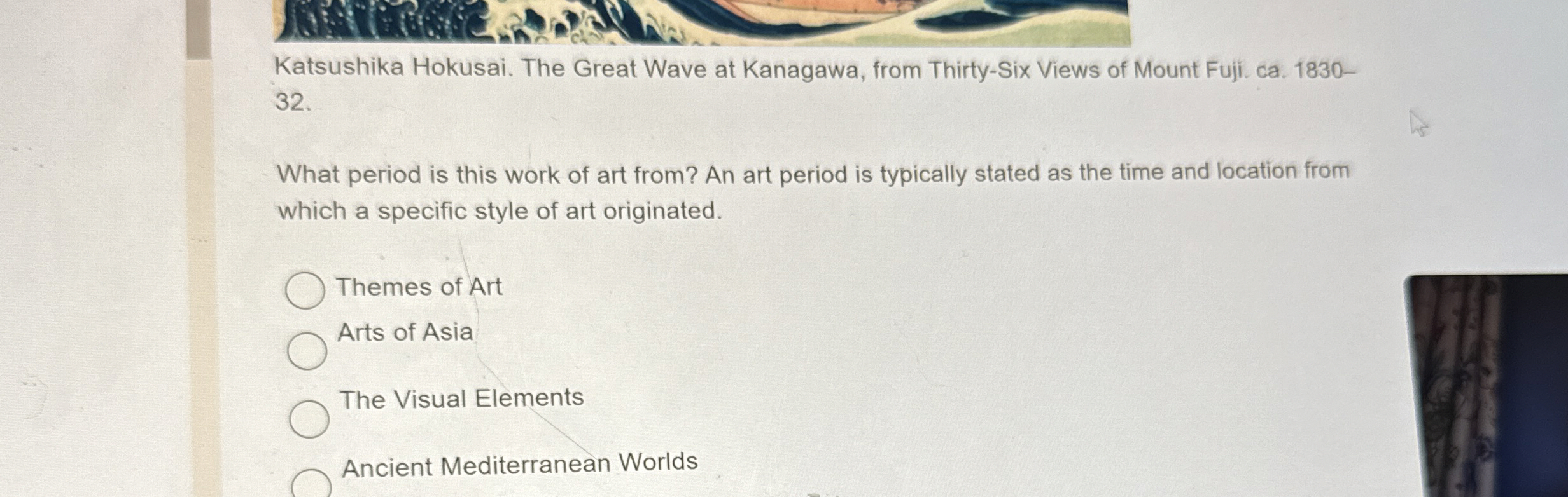 Solved Katsushika Hokusai. The Great Wave at Kanagawa, from | Chegg.com