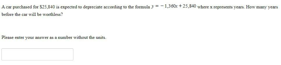 Solved A car purchased for $25,840 is expected to depreciate | Chegg.com