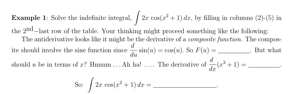 Solved Example 1: Solve the indefinite integral, | Chegg.com