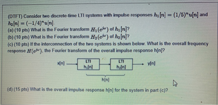 Solved (DTFT) Consider two discrete-time LTI systems with | Chegg.com
