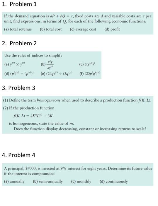 Solved 1. Problem 1 Multiply out the brackets and simplify | Chegg.com